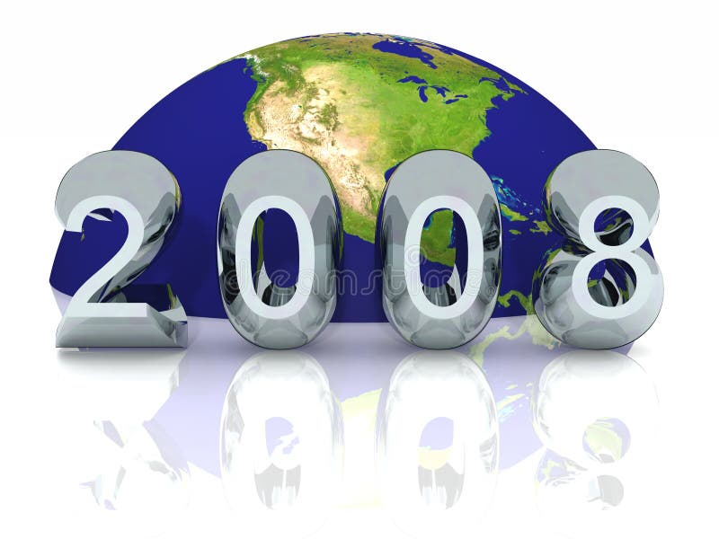 New Year 2008 stock photo. Image of beginning, number - 2747668