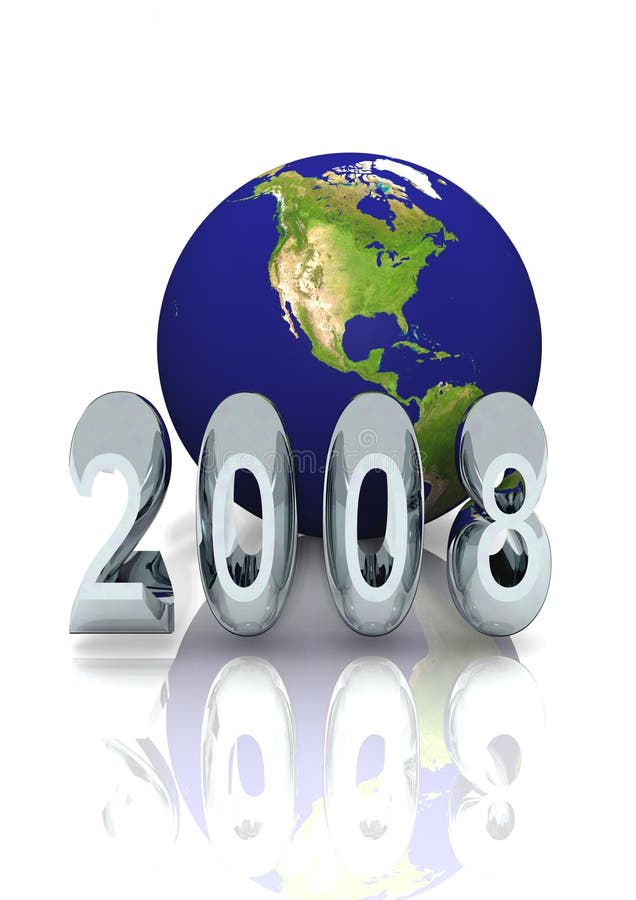 New Year 2008 Global Vertical Stock Illustration - Illustration of ...