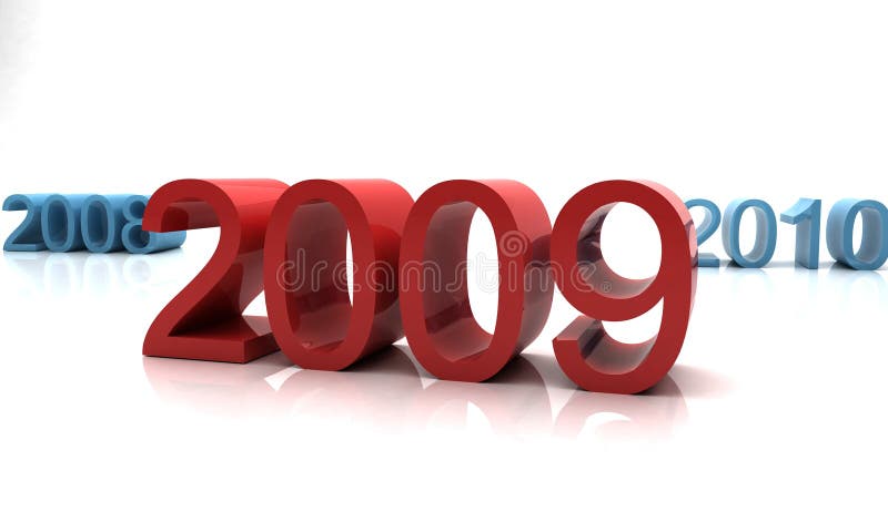 New Year. 2009. 3d stock illustration. Illustration of moving - 7510489