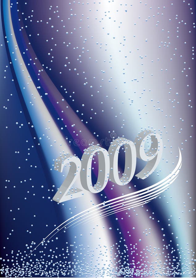 2009 new year card stock vector. Illustration of blue - 7198503