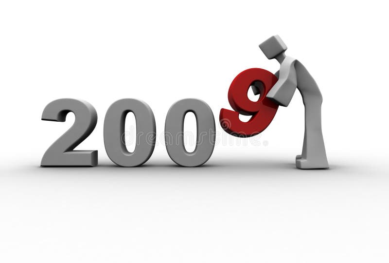 New Year Calendar Number Cards Turn 2008 To 2009 Stock Vector ...