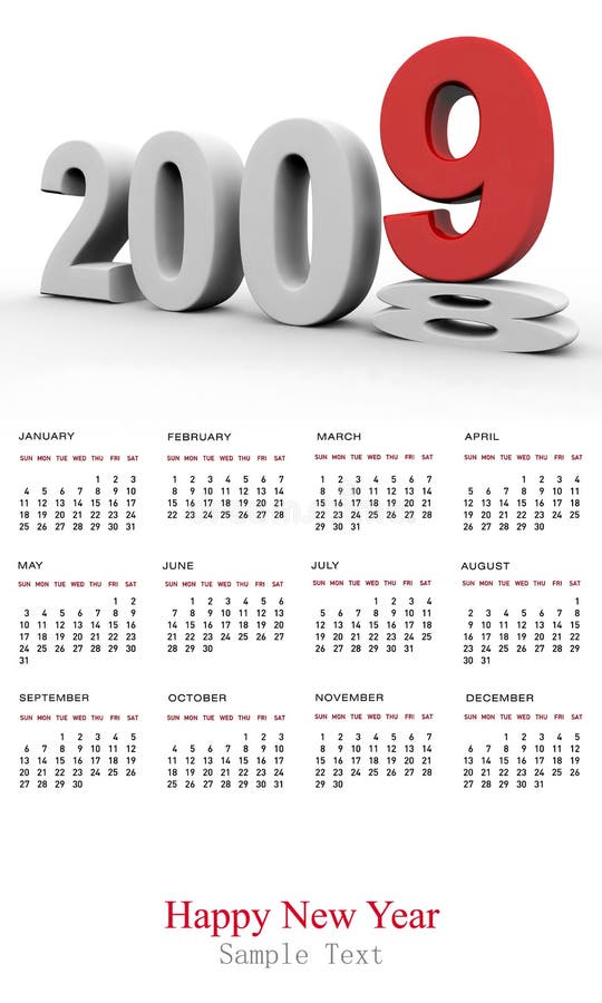 2009 Calendar 687 December 2009 Calendar Stock Photos, High Res