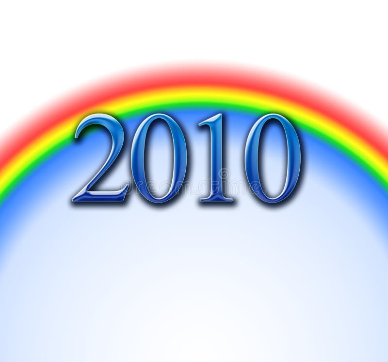 Year 2010 in Luminous Green Letters Stock Illustration - Illustration ...