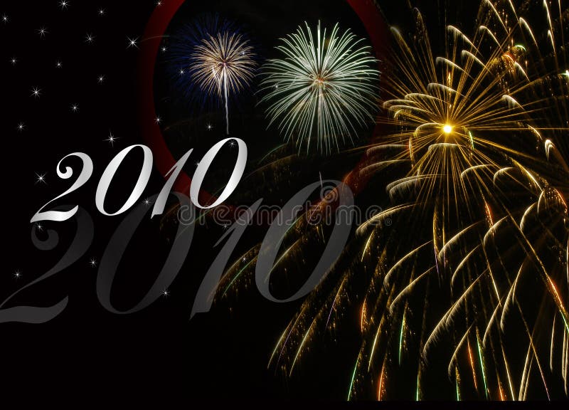New Year 2010 Fireworks stock illustration. Illustration of glitter ...