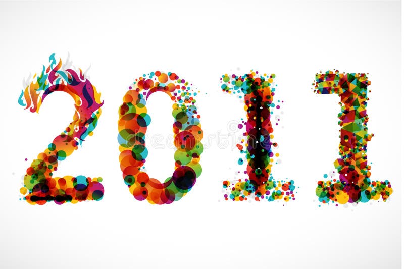New Year 2011 stock vector. Illustration of funky, bubbles - 16703685