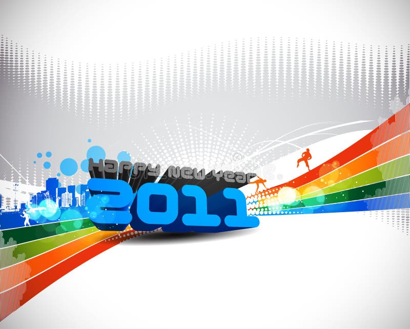 New Year 2011 Colorful Design Stock Vector - Illustration of tech, star ...