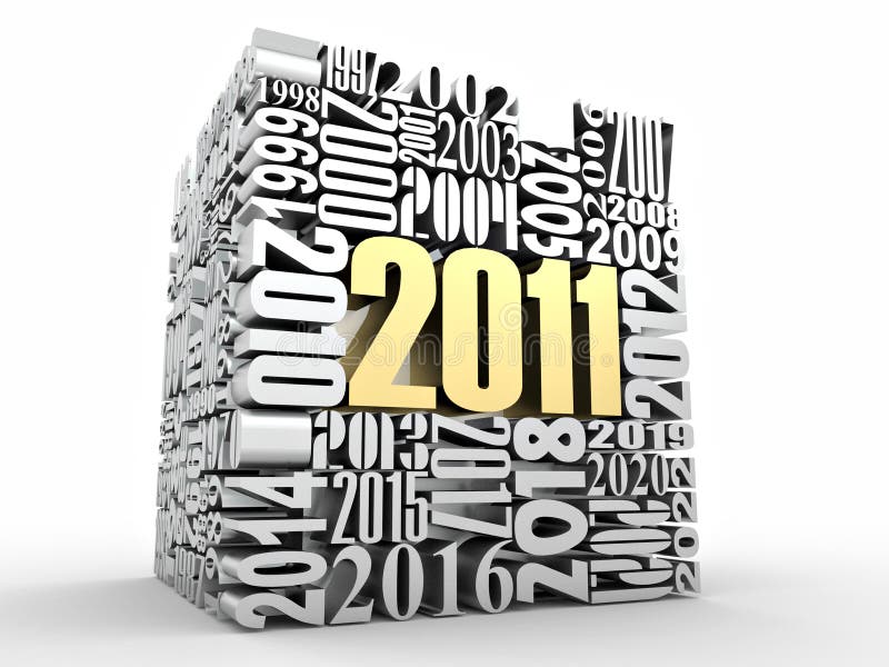 New Year 2011. Cube Consisting of the Numbers Stock Illustration ...