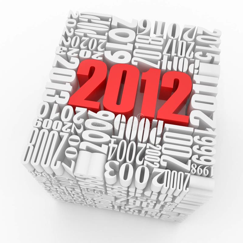 New Year 2012. Cube Consisting of the Numbers Stock Illustration ...