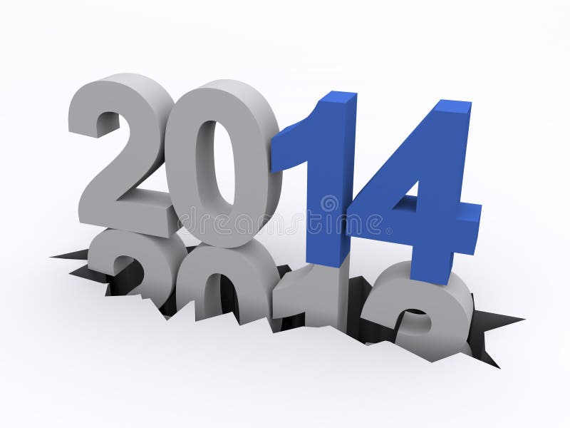 New Year 2014 versus 2013 stock illustration. Illustration of rendering ...
