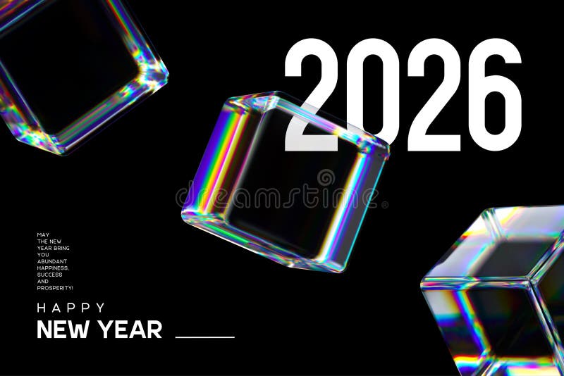 2026 New Year Abstract Black Concept Stock Illustration - Illustration ...