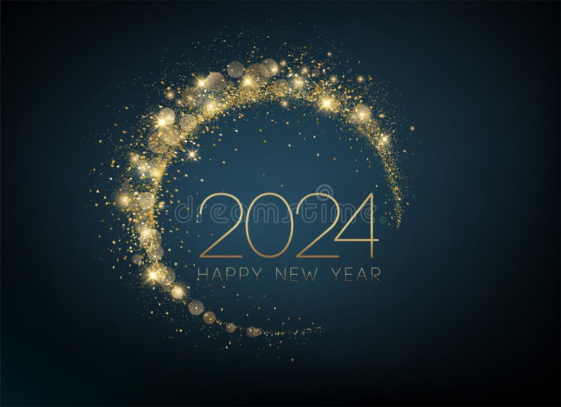 2024 New Year Abstract Shiny Color Gold Design Element Stock Vector ...