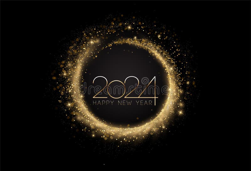 2024 New Year Abstract Shiny Color Gold Wave Design Element Stock ...