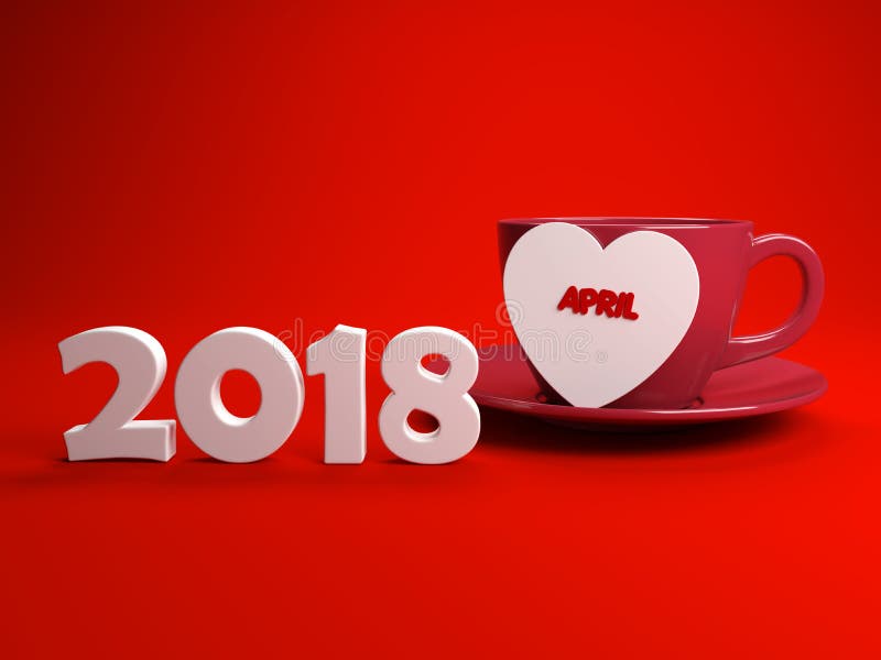 New Year 2018 with April Month Stock Illustration - Illustration of ...