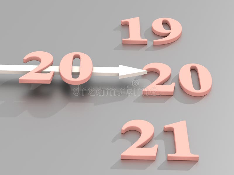 New year. Arrow on 2020 stock illustration. Illustration of arrow ...