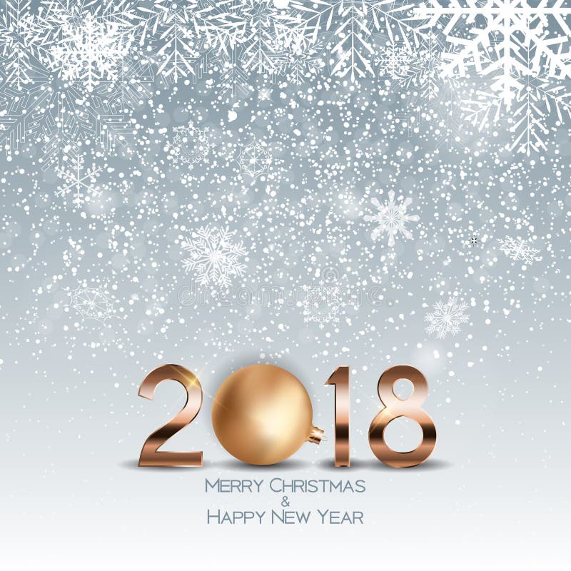 2018 New Year Background with Christmas Ball. Vector Illustration Stock ...