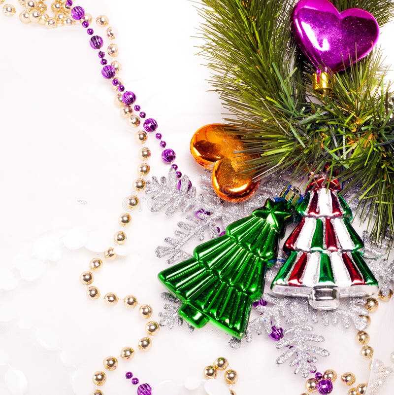 New Year Background with Colorful Decorations Stock Image - Image of ...