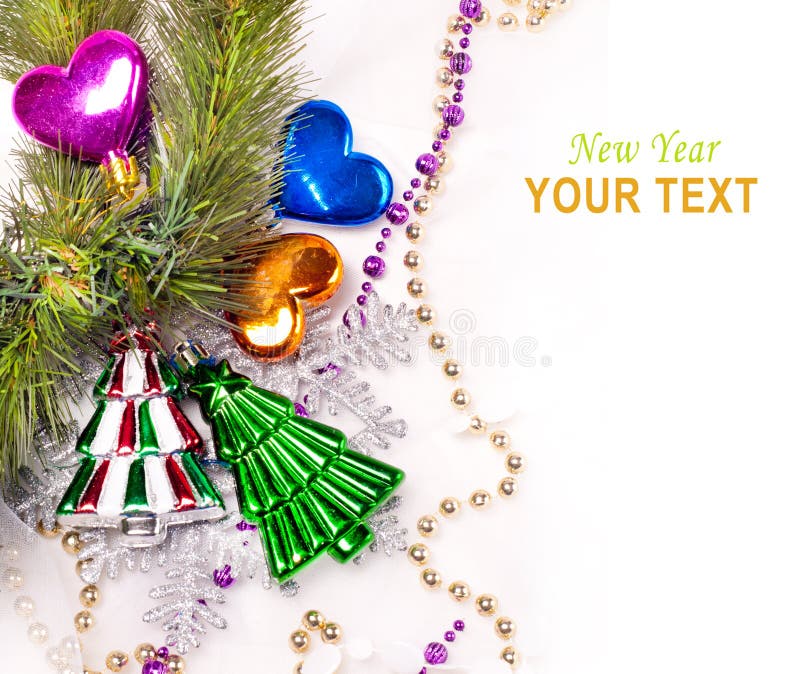New Year Background with Colorful Decorations Stock Image - Image of ...