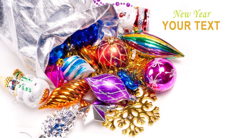 New Year Background with Colorful Decorations Stock Photo - Image of ...