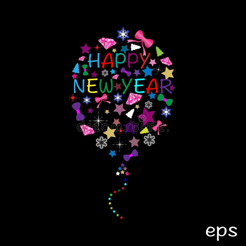 New Year Balloon stock vector. Illustration of happy - 82357904