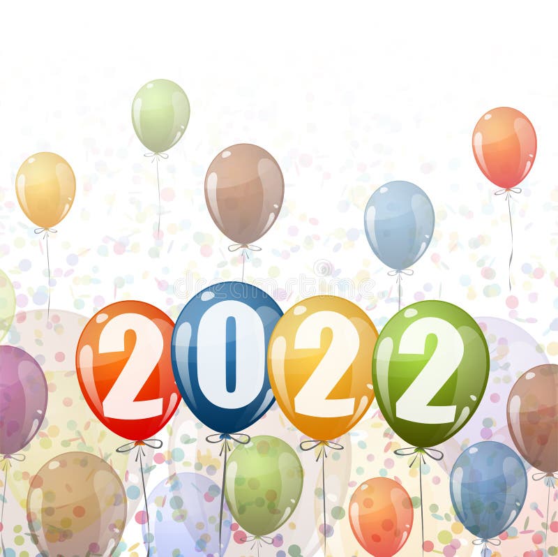 New Year 2022 balloons stock vector. Illustration of isolated - 232965753