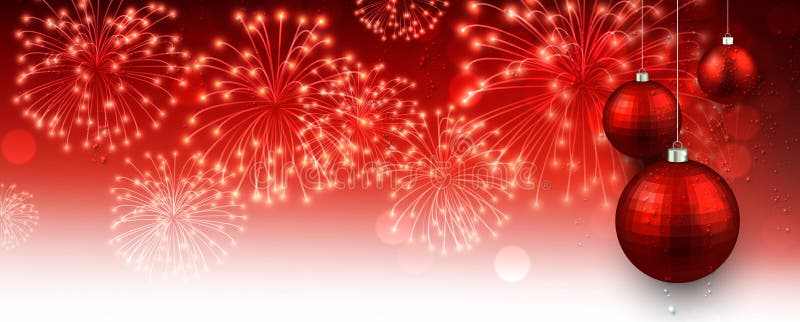 New Year Banner with Fireworks. Stock Vector - Illustration of ...