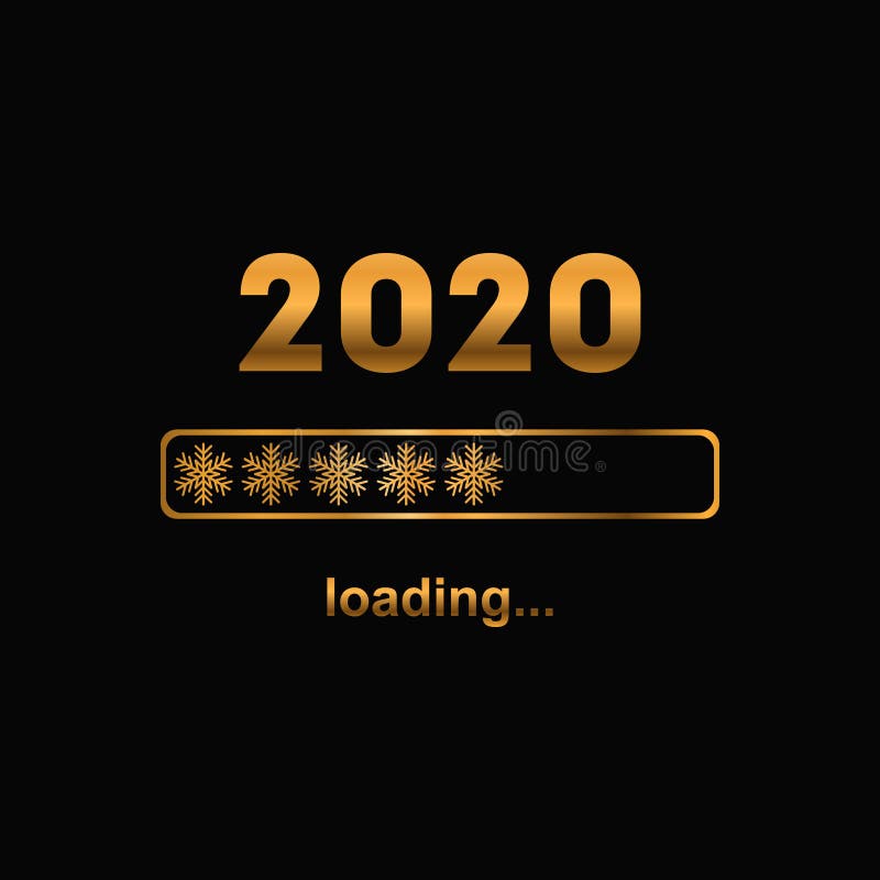 2020 New Year Bar Loading. Golden Banner. Vector Template Design EPS10 ...