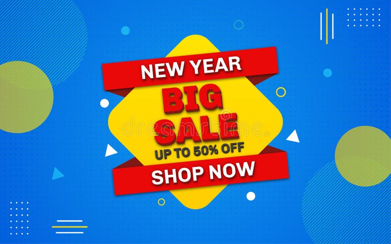New Year Big Sale Banner Promotion Template Design with Text Effect ...