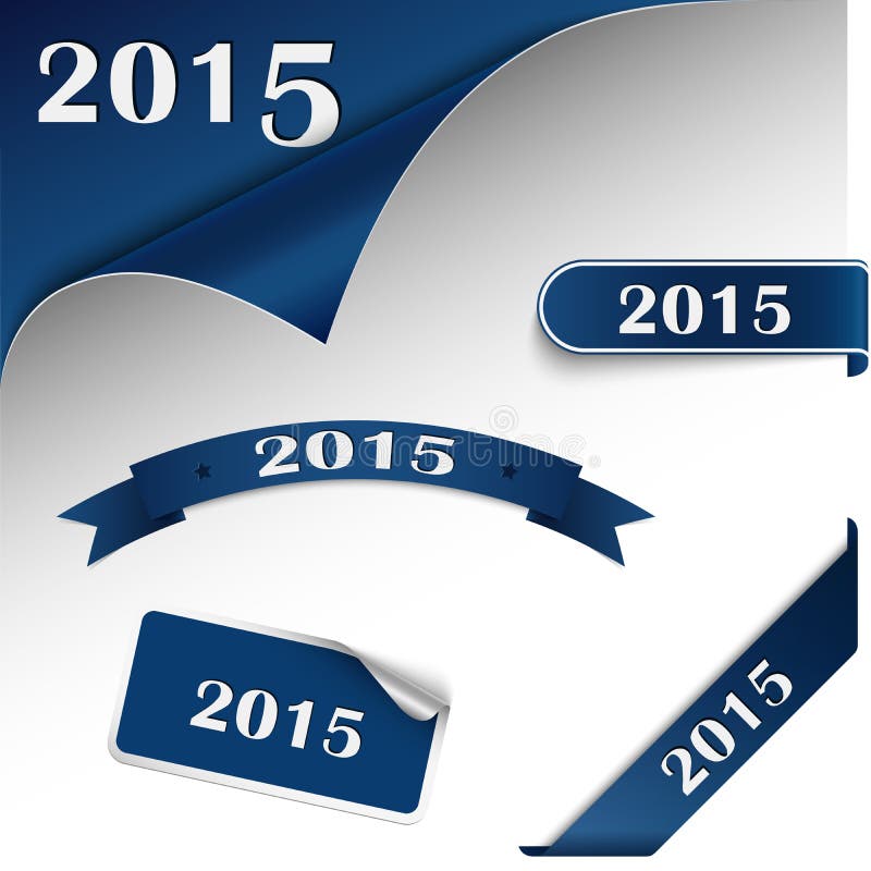 New Year Blue Card Web Element Stock Vector - Illustration of brochure ...