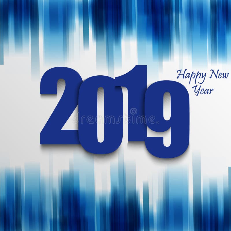 New Year Card with Abstract Strips in Blue Design Stock Vector ...