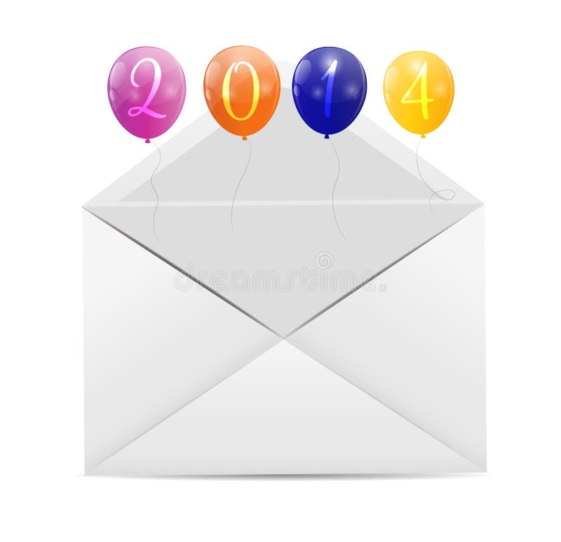 Envelope with Balloons Vector Illustration Stock Vector - Illustration ...