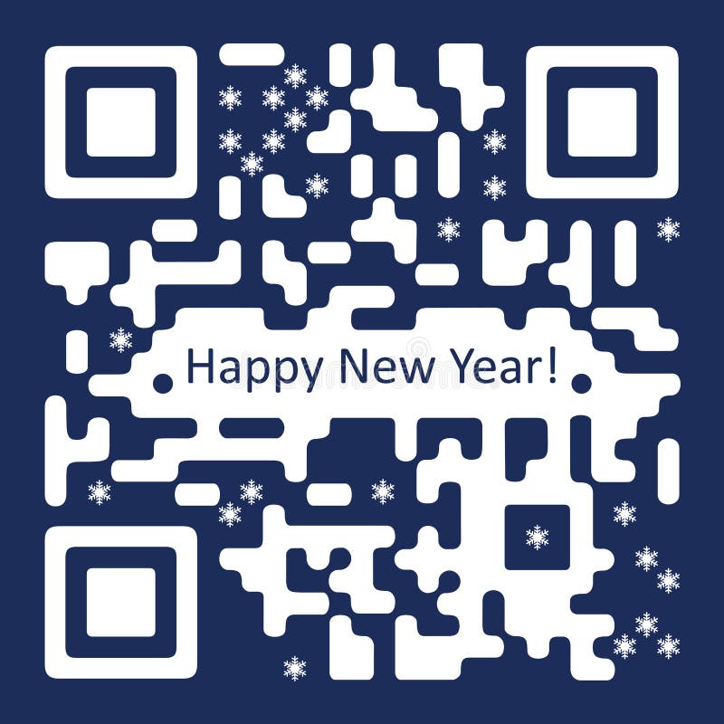 New Year Card with QR Code Illustration Stock Vector - Illustration of ...