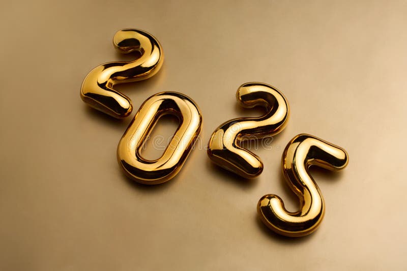 New Year 2025 Celebration. Golden 2025 Numbers As New Year Background ...