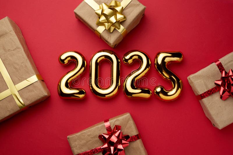 New Year 2025 Celebration. Golden 2025 Numbers As New Year Background ...