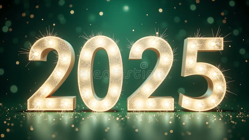2025 New Year Celebration with Sparkling Lights. Concept of Future ...