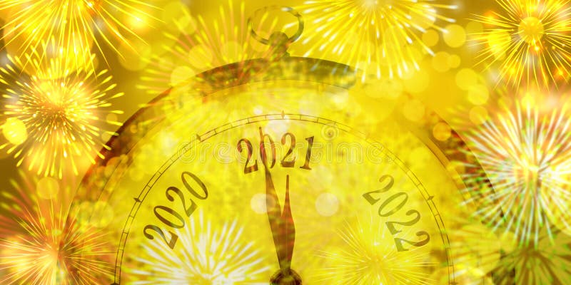 New Year 2021 - Celebration Theme Banner with Lights Stock Photo ...