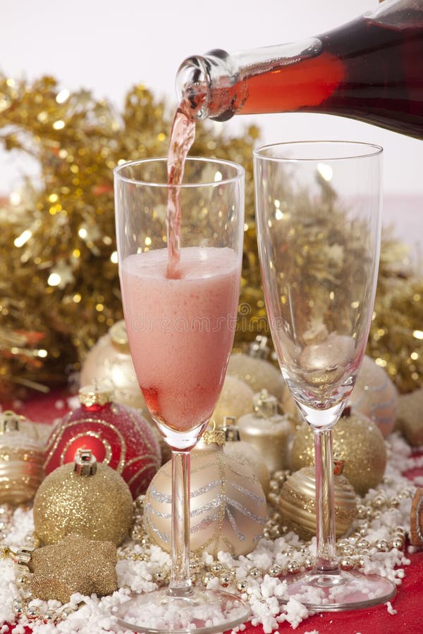 New Year. Champagne stock photo. Image of flute, border - 28036972