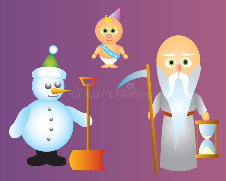 Father Time Baby New Year Stock Illustrations – 43 Father Time Baby New ...