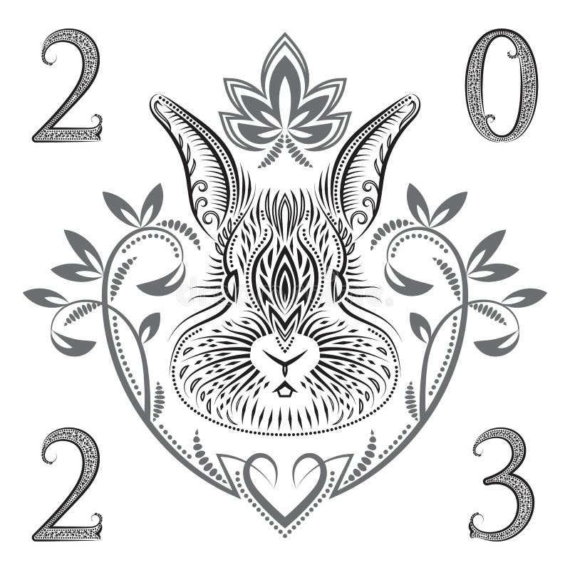 Patterned Rabbit Stock Illustrations – 920 Patterned Rabbit Stock ...