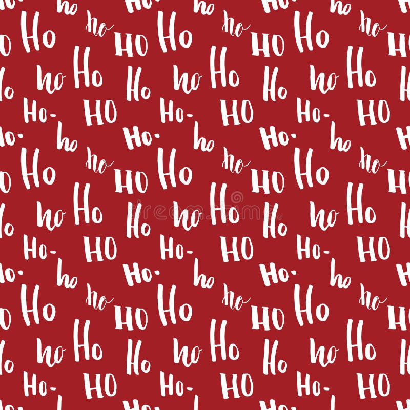New Year and Christmas Seamless Pattern, with Ho Ho Ho Hand Drawn ...