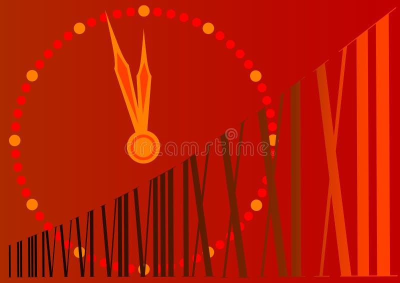 New year clock stock illustration. Illustration of symbol - 22146115