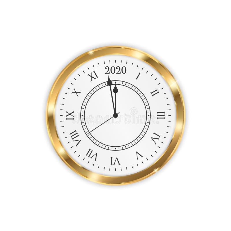 New Year 2020 Clock. Clock with 2020 Countdown Midnight Stock Vector ...