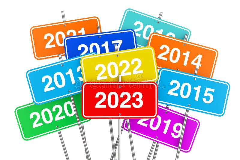 2023 New Year Color Signs. 3d Rendering Stock Photo - Image of ...
