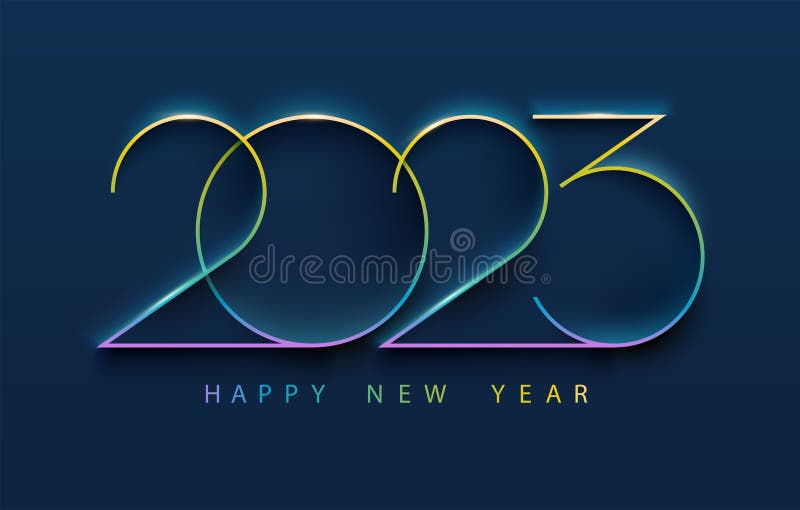 New Year 2023. Colored Numbers on Blue Background Stock Illustration ...