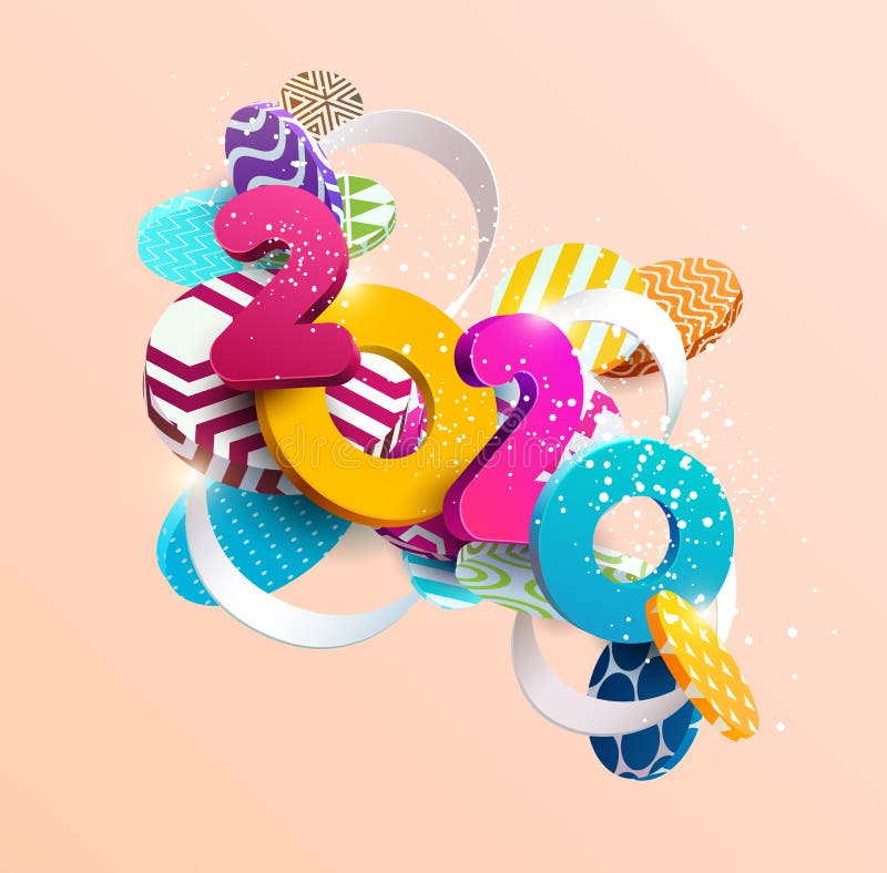 New Year 2020. Colorful Design Stock Vector - Illustration of explore ...