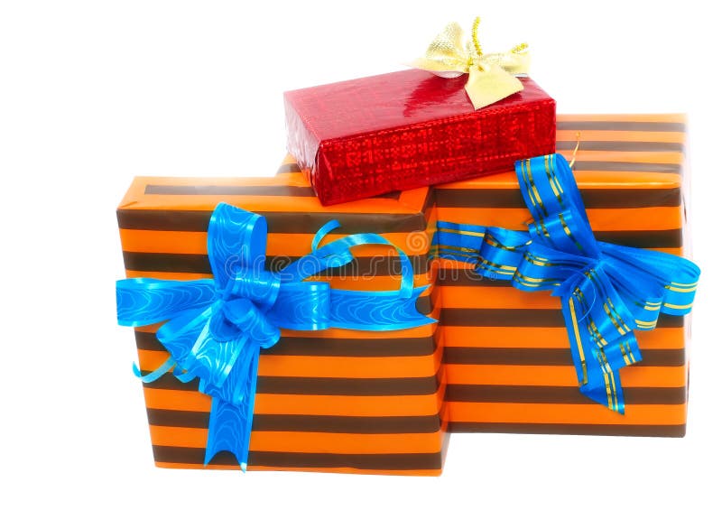 New Year Colour Gift Boxes. Stock Photo - Image of greeting, glitter ...