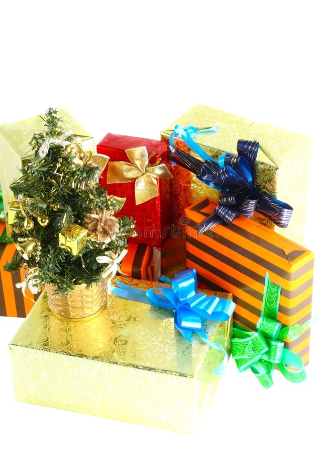 New Year Colour Gift Boxes. Stock Image - Image of pile, bauble: 23020867