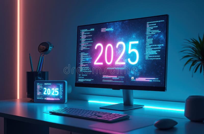 New Year 2025 on a Computer at 1-11-2024 Editorial Stock Photo ...
