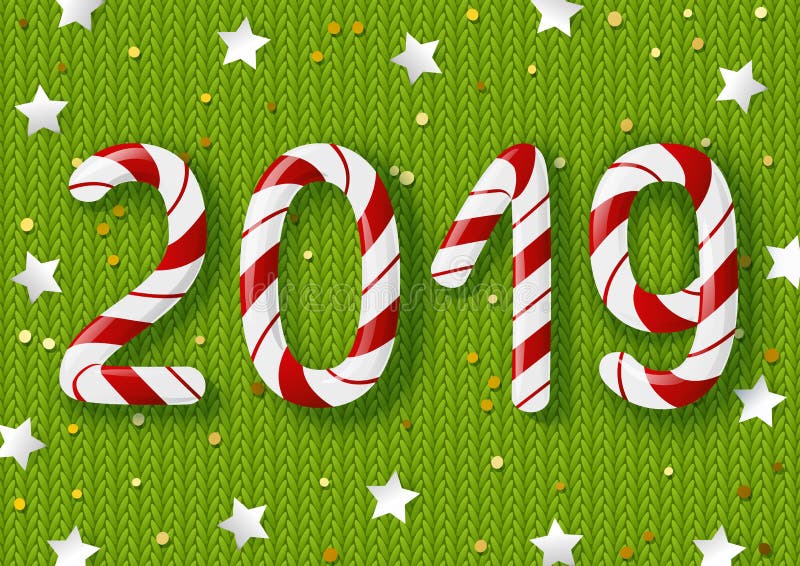 New Year Concept - 2019 Candy Numbers Stock Vector - Illustration of ...
