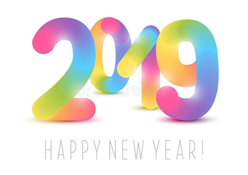 New Year Concept - Color 2019 Numbers Stock Vector - Illustration of ...