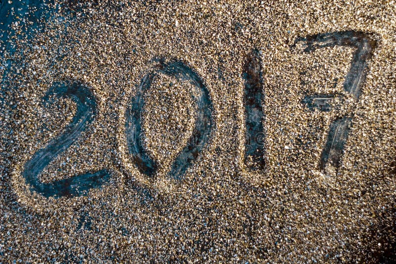 2017 New Year Concept. Numbers 2017 on the Gold Sand Texture. Stock ...